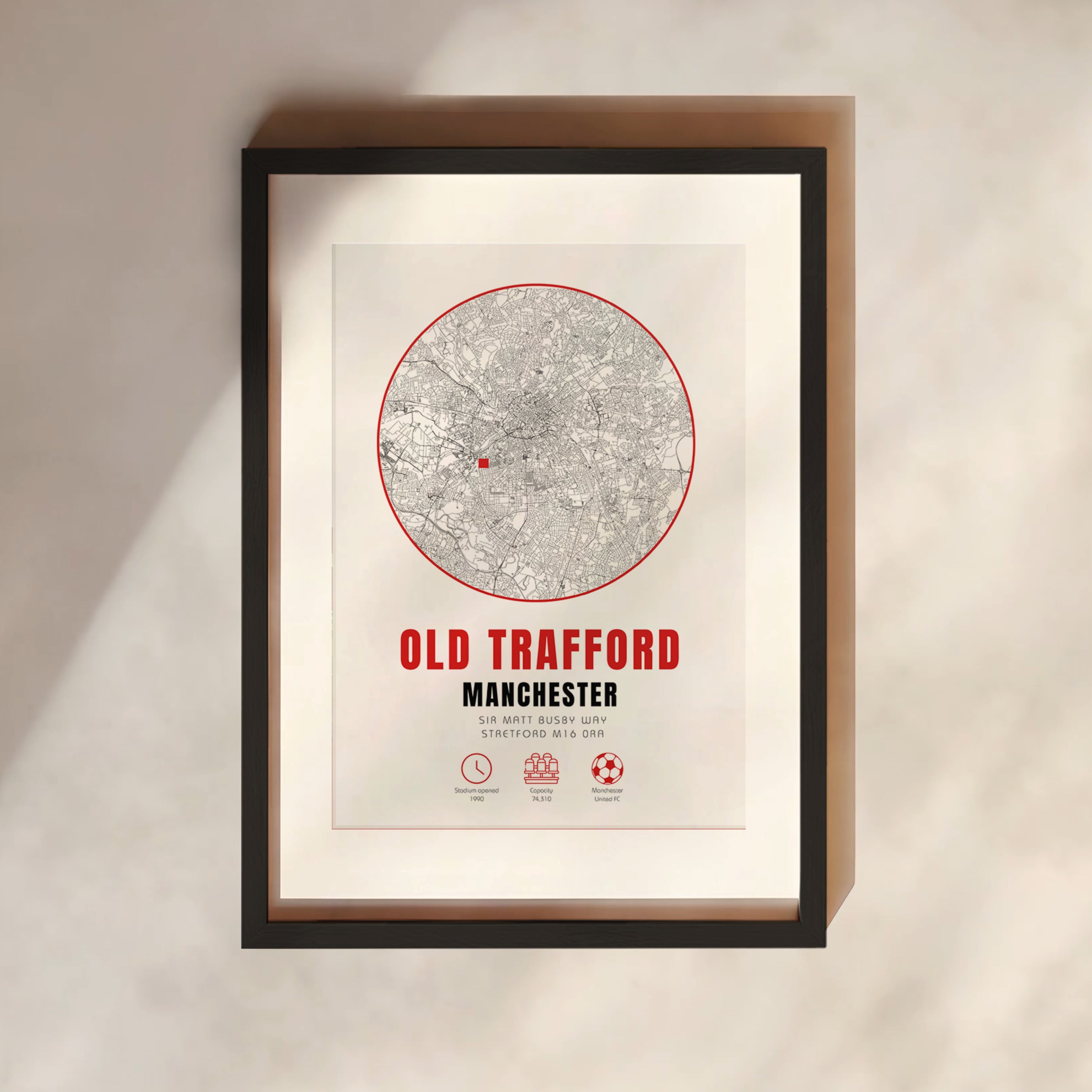 Old Trafford Stadium Map Print | Clearance – MRH PRINTS